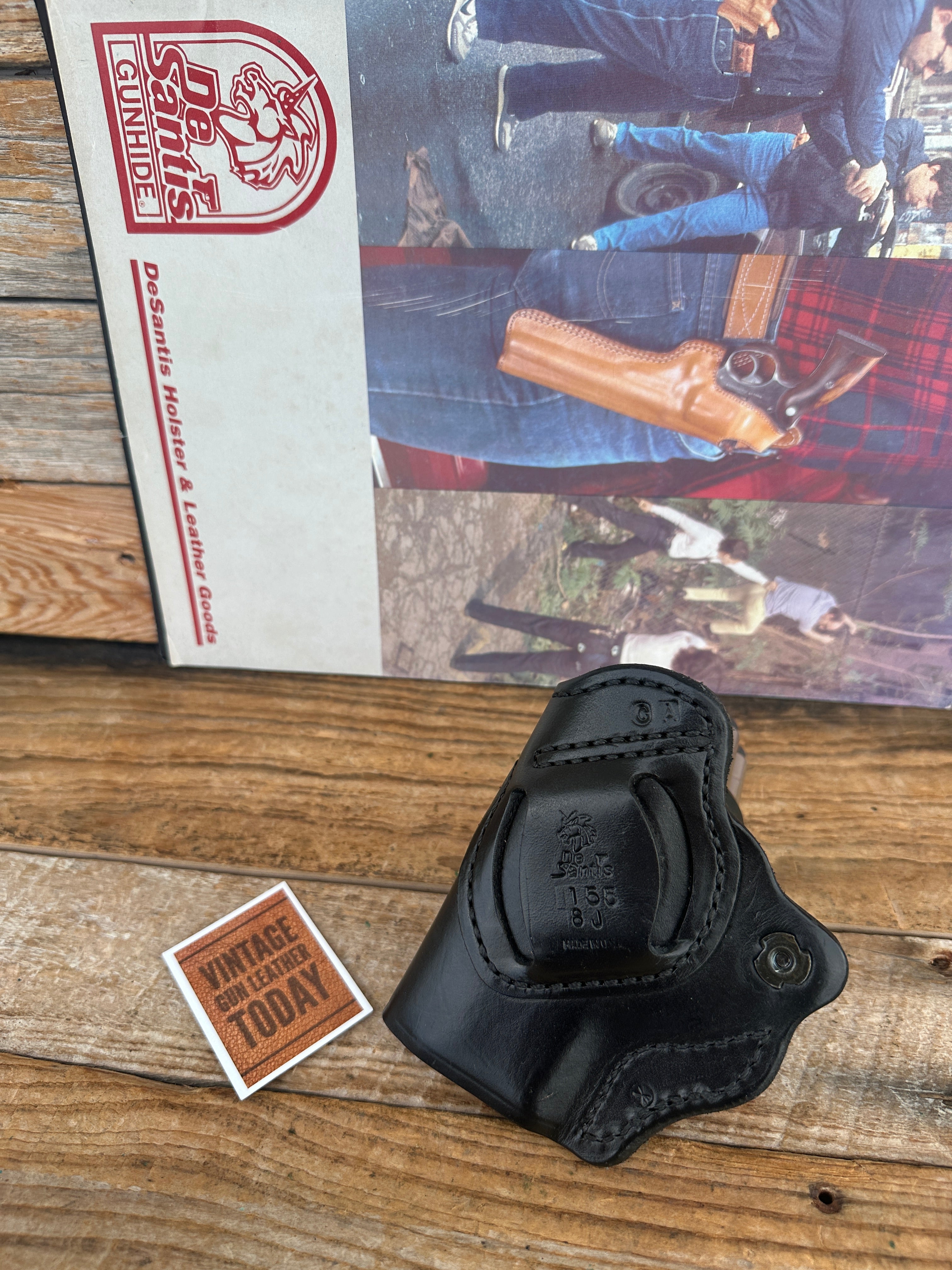 DeSantis 155 Criss-cross Right Hand Black Leather Belt Holster Fits Si ...