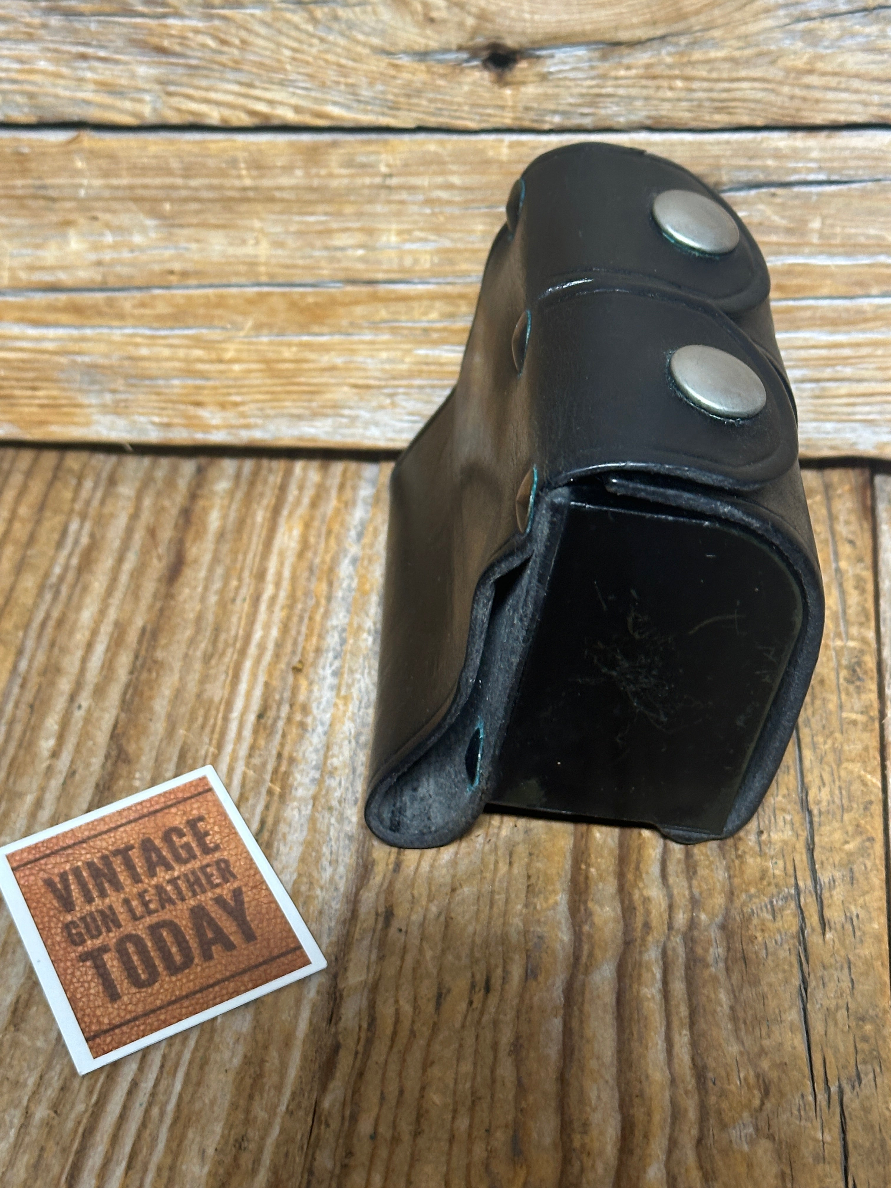 Vintage Police Black Leather Double Duty Loader Holder For Dade Colt P ...