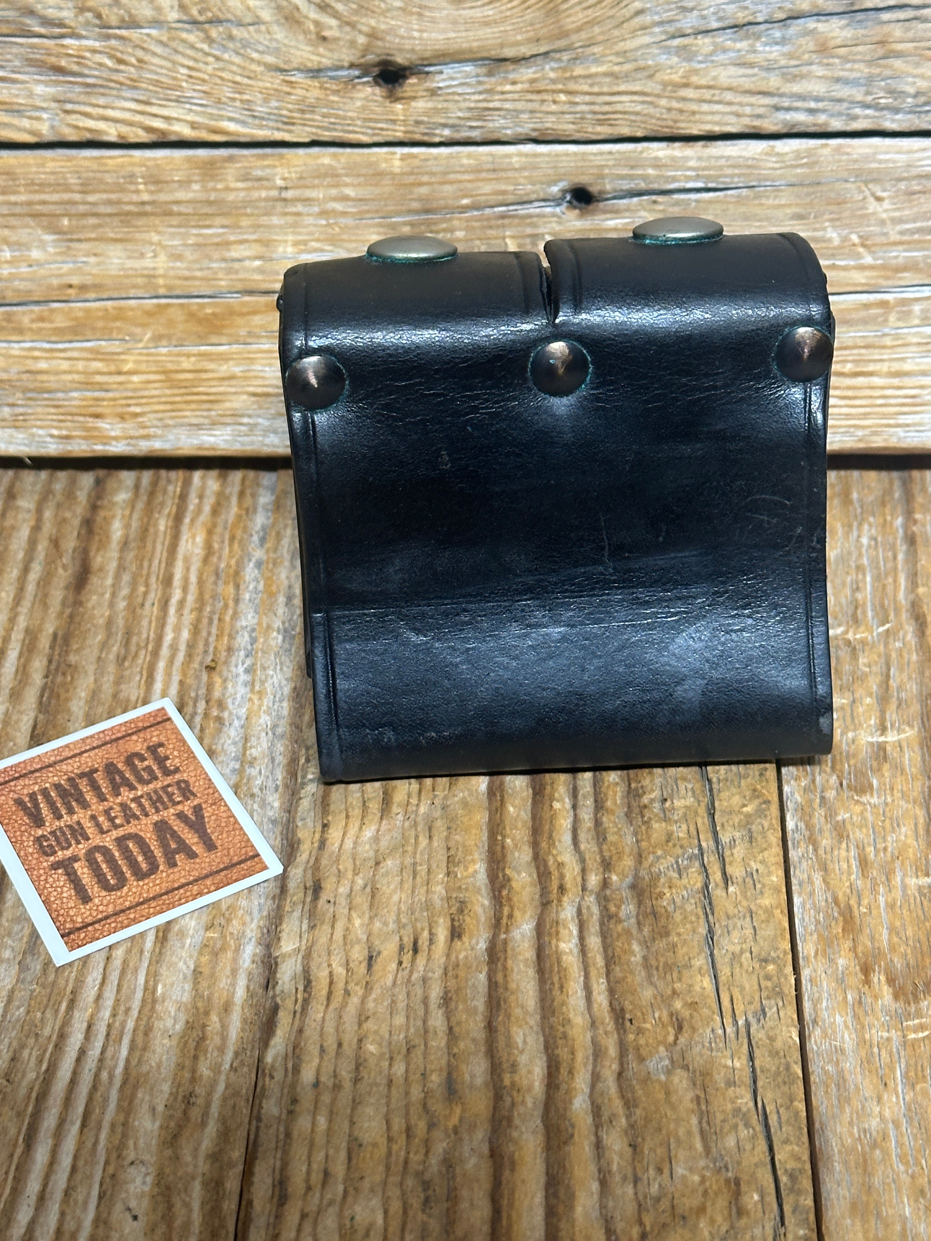 Vintage Police Black Leather Double Duty Loader Holder For Dade Colt P ...