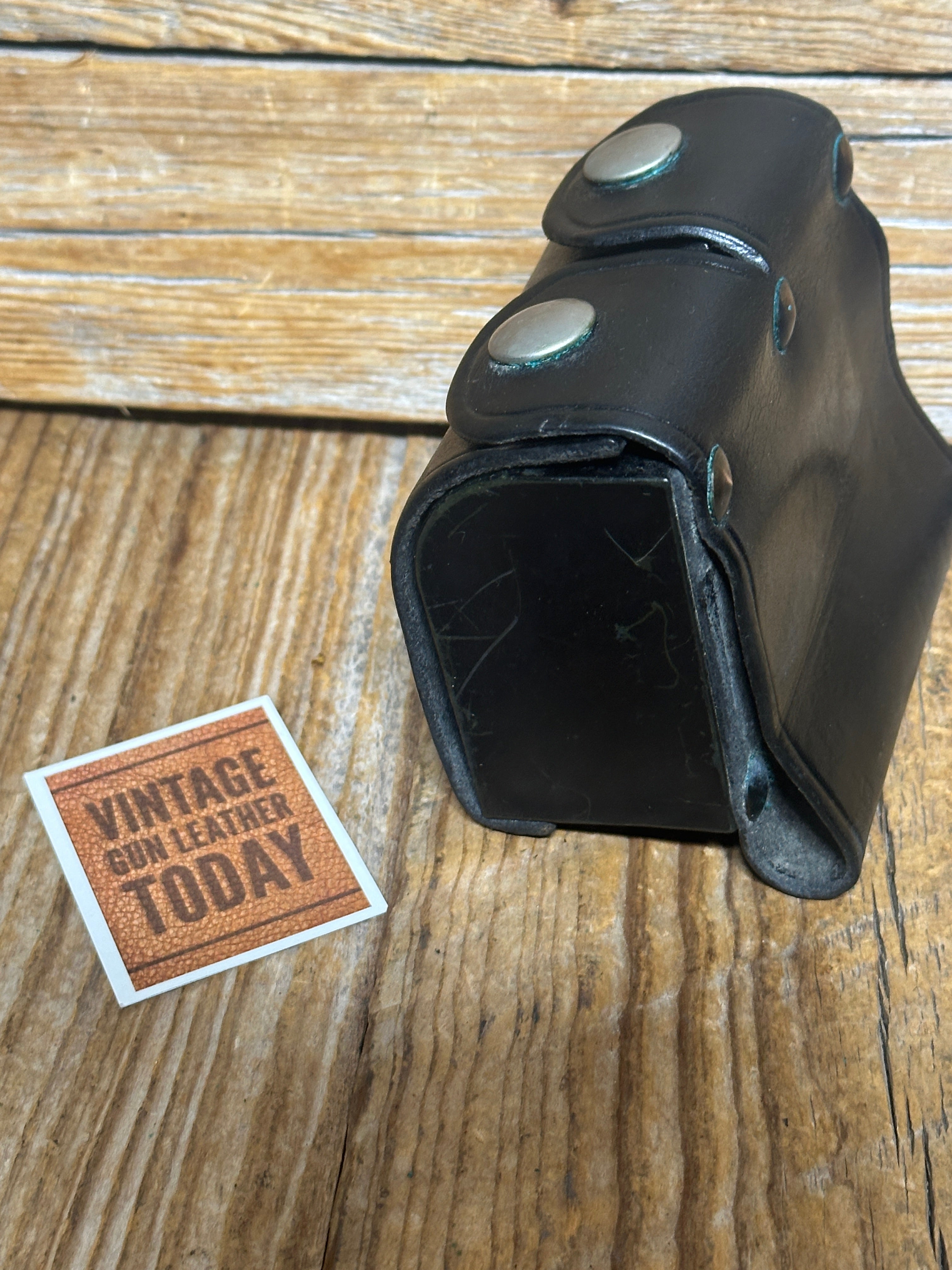 Vintage Police Black Leather Double Duty Loader Holder For Dade Colt P ...