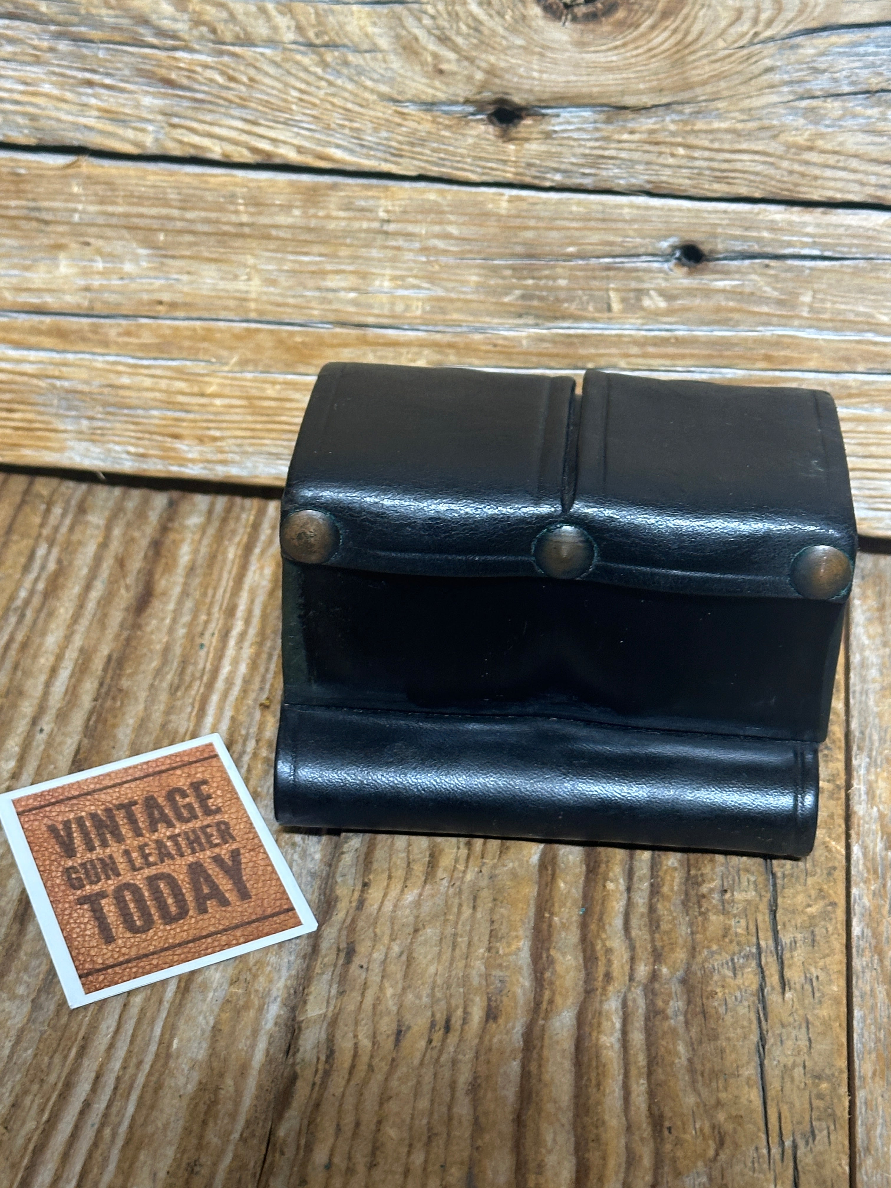 Vintage Police Black Leather Double Duty Loader Holder For Dade Colt P ...