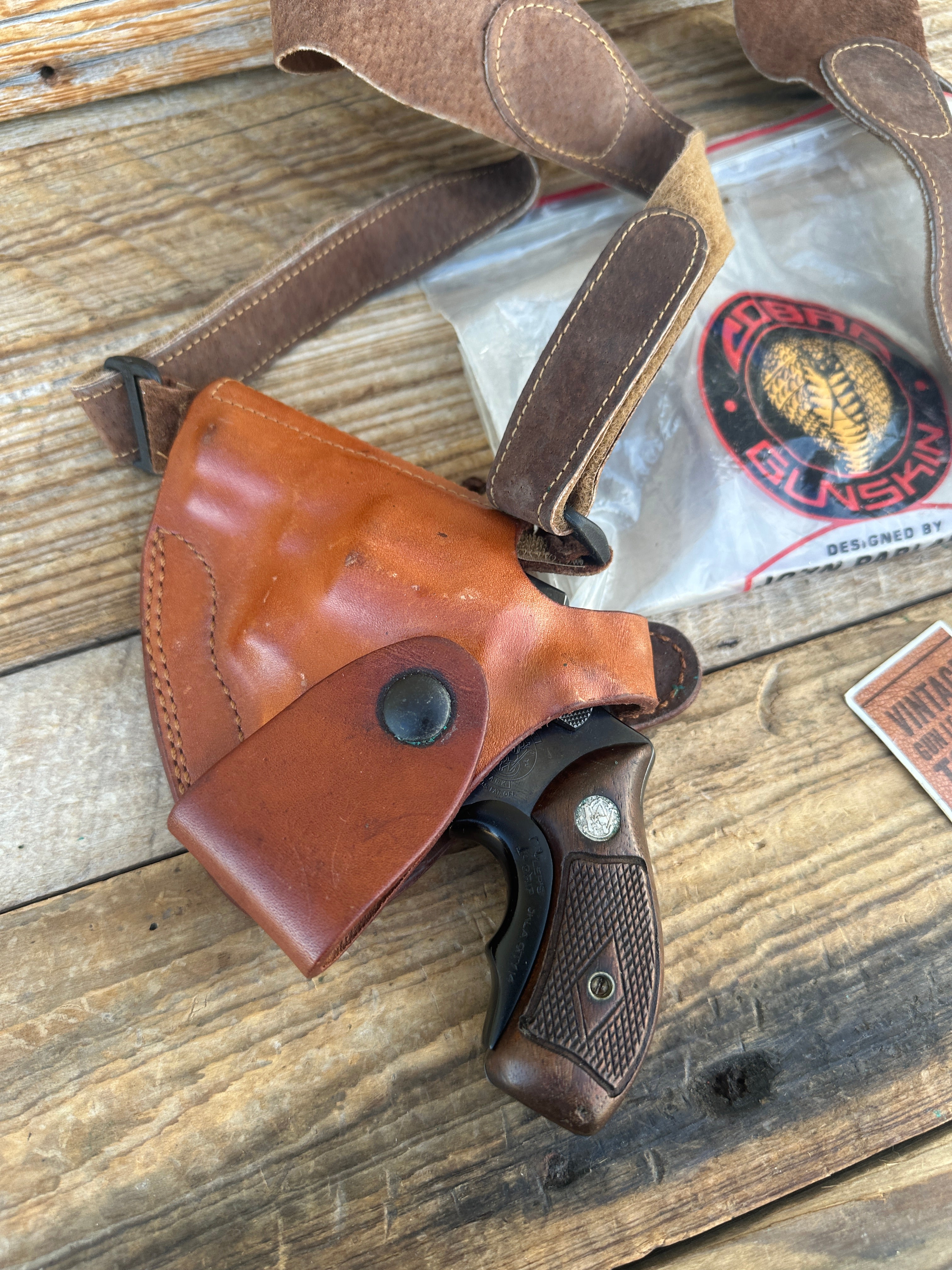 Cobra Brown Leather Shoulder Holster Rig For 2" S&W J Frame 36 Chief R ...