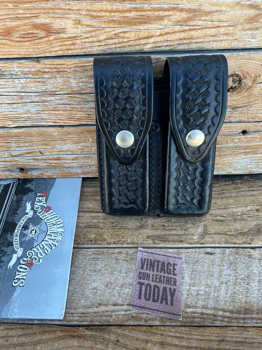 Tex Shoemaker Black Basket Leather Double Magazine Carrier 645 P220 19 ...