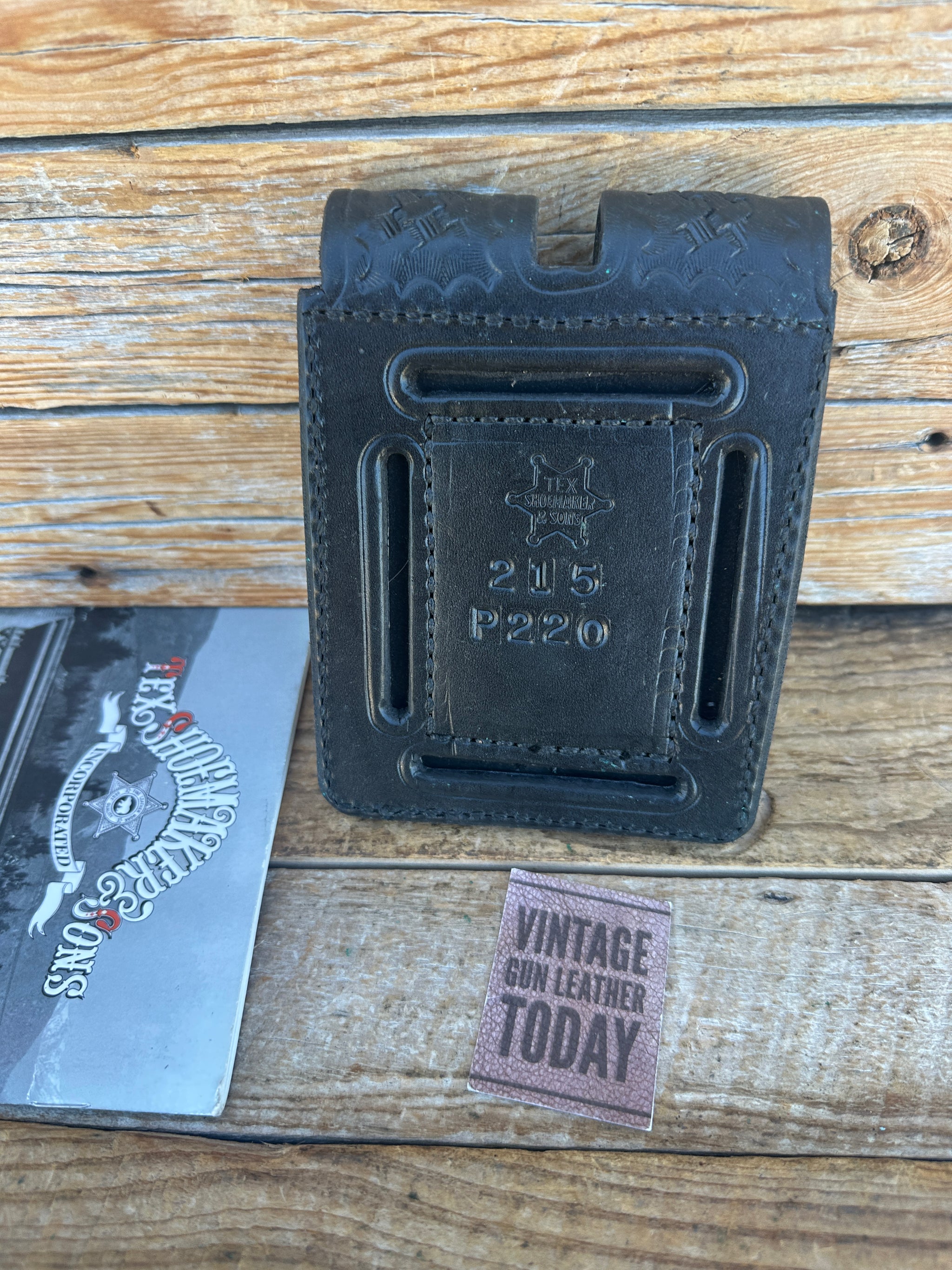 Tex Shoemaker Black Basket Leather Double Magazine Carrier 645 P220 19 ...