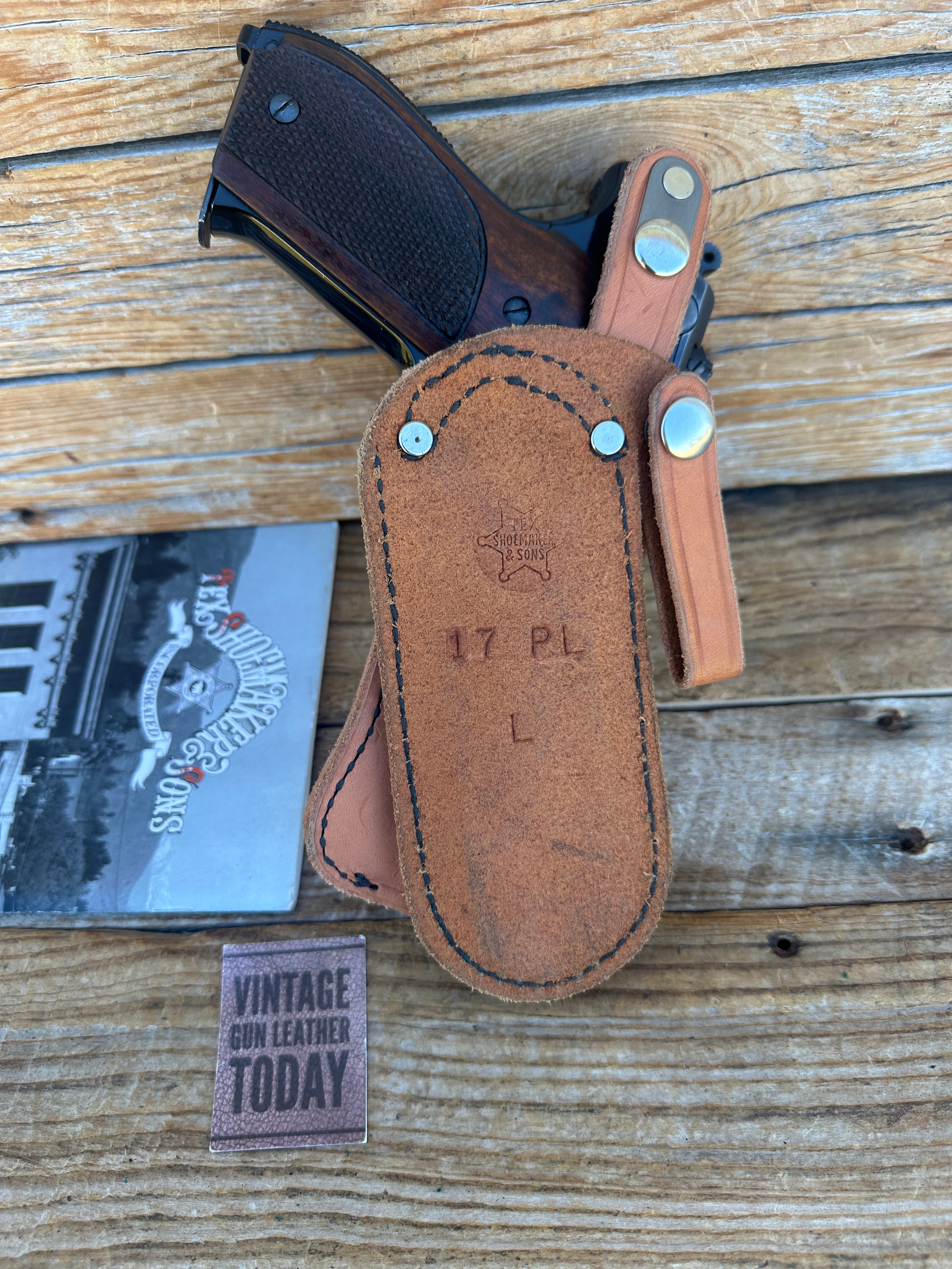 Tex Shoemaker Brown Basket Leather 17PL Paddle Holster For S&W 439 459 ...