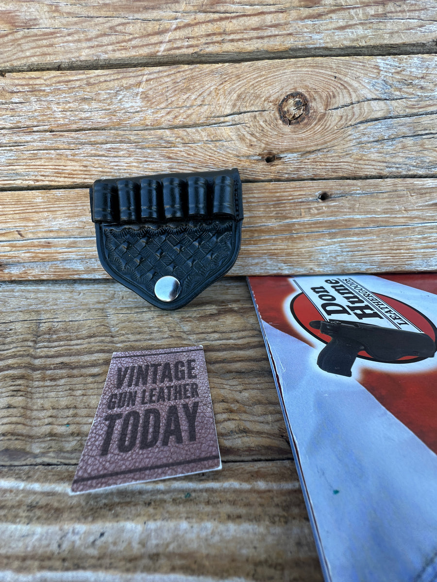 Vintage Don Hume .38 .357 Ammo Cartridge Belt Slide Black Basket Leath ...