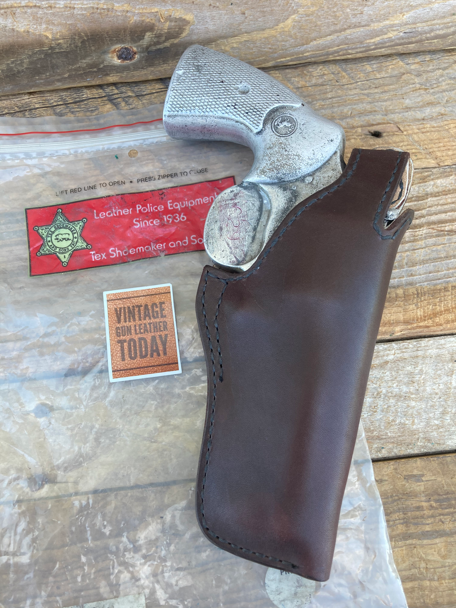 Vintage Tex Shoemaker Cordovan Brown Leather Lined Holster For Colt Py ...