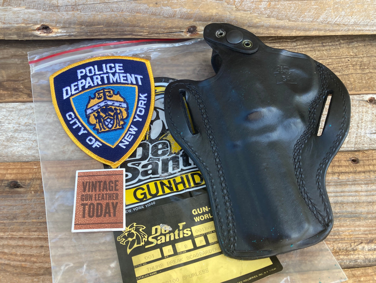 Vintage 1990s Desantis Leather Holster For NYPD 4" Ruger GP100 Spurles ...