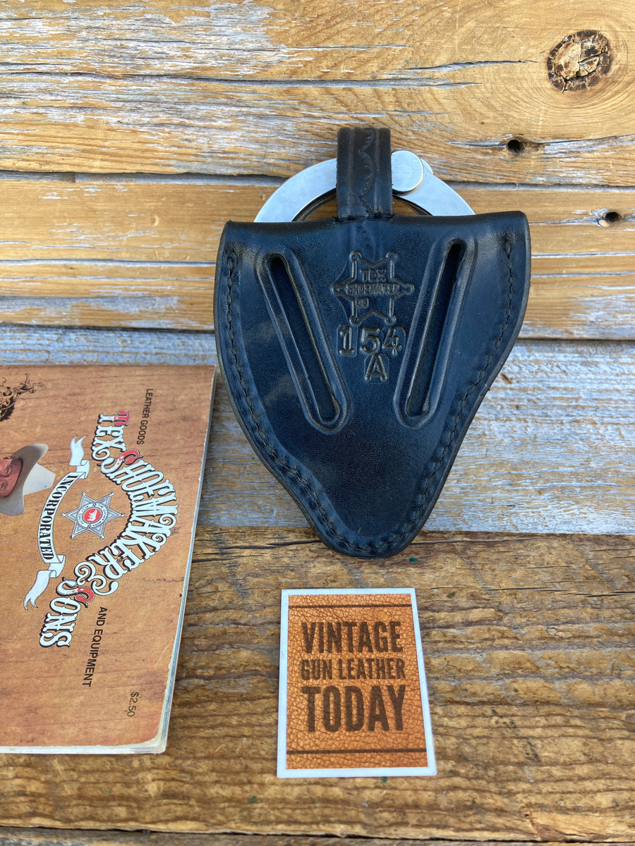 Vintage Tex Shoemaker 154 Black Basket Leather Open Top Chain Cuff Cas ...