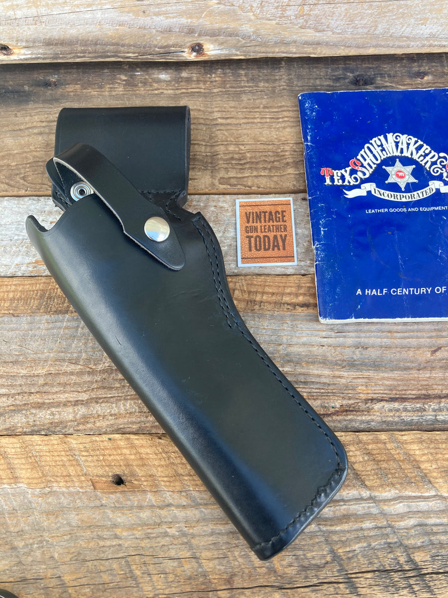 Tex Shoemaker 35A Plain Black Leather Border Patrol Holster For 6" S&W ...