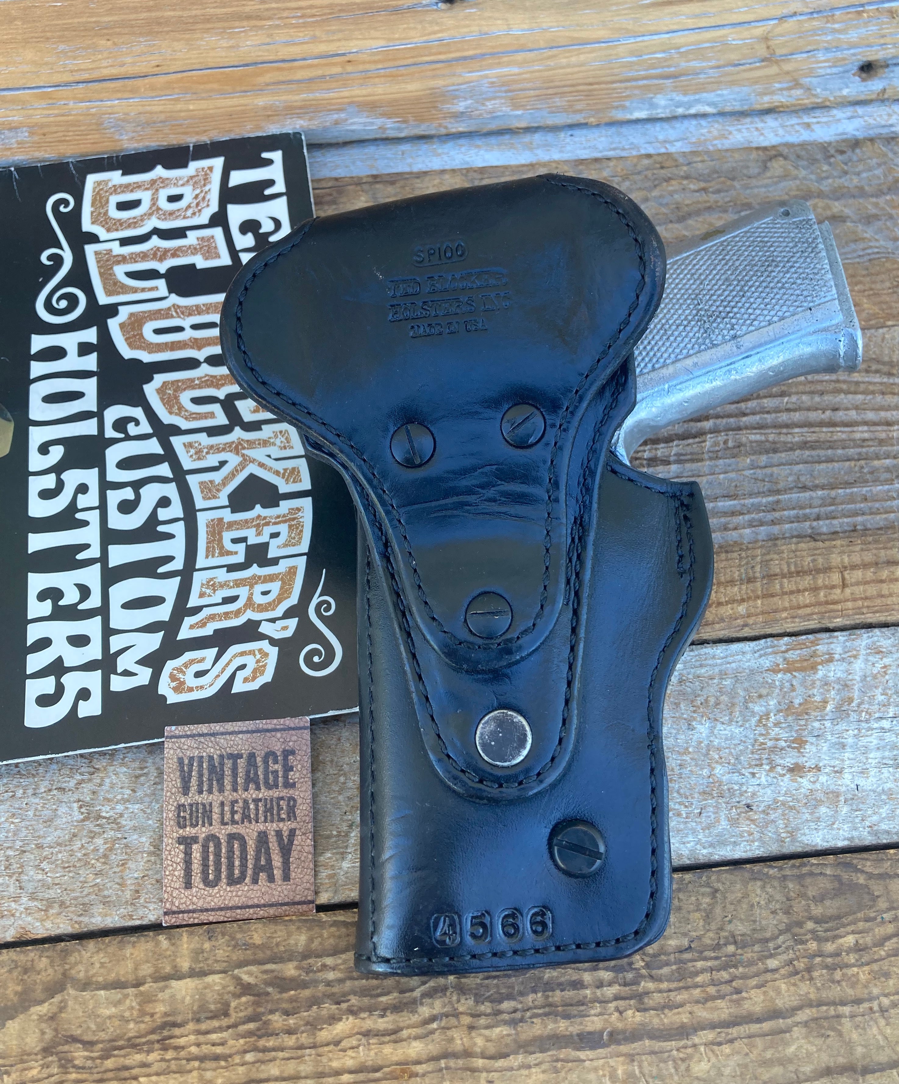 Ted Blocker Black Leather Duty OWB Holster For S&W 4566 Smith Wesson ...
