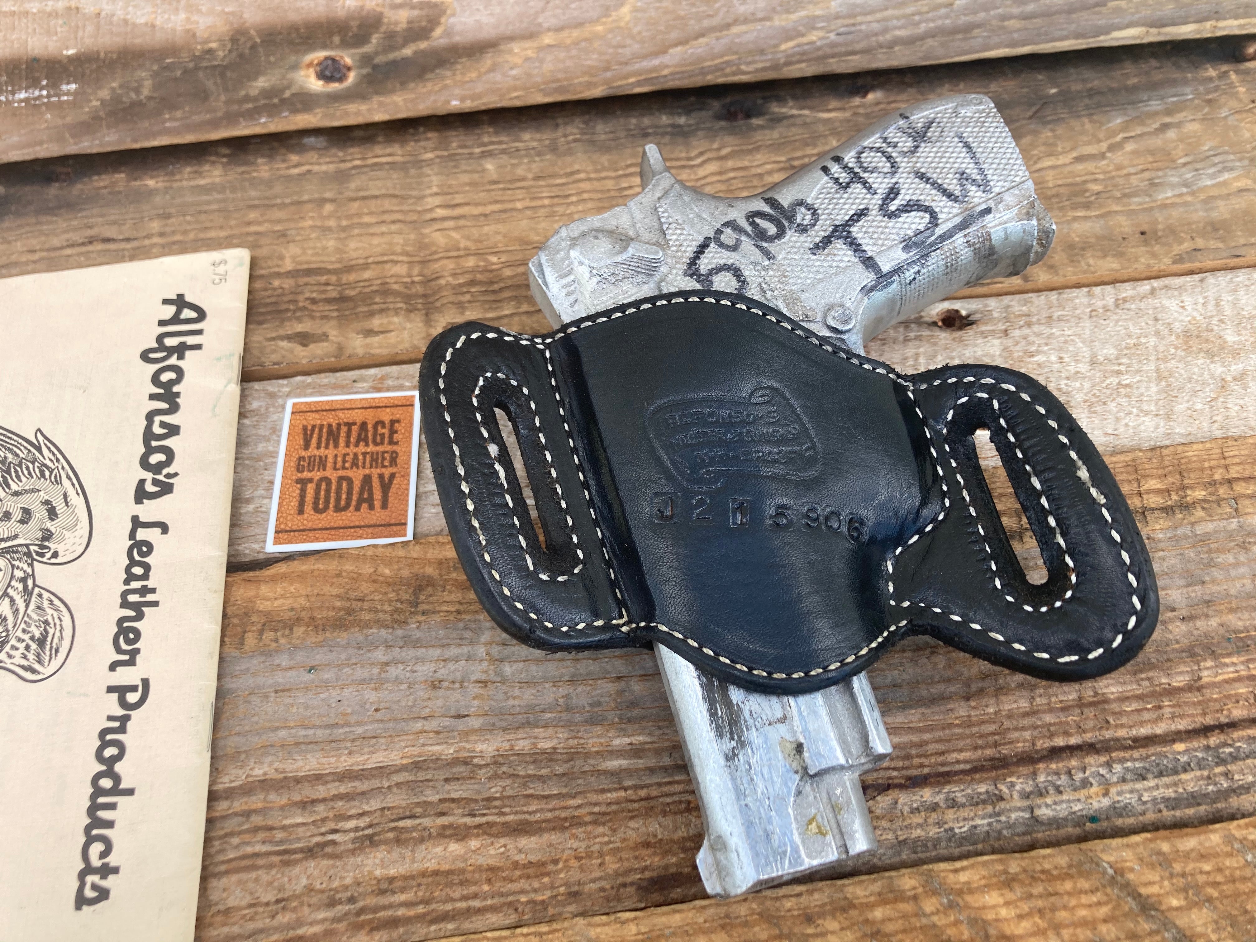 Alfonso's Black Leather Smooth Leather Lined Open Top Holster For S&W ...