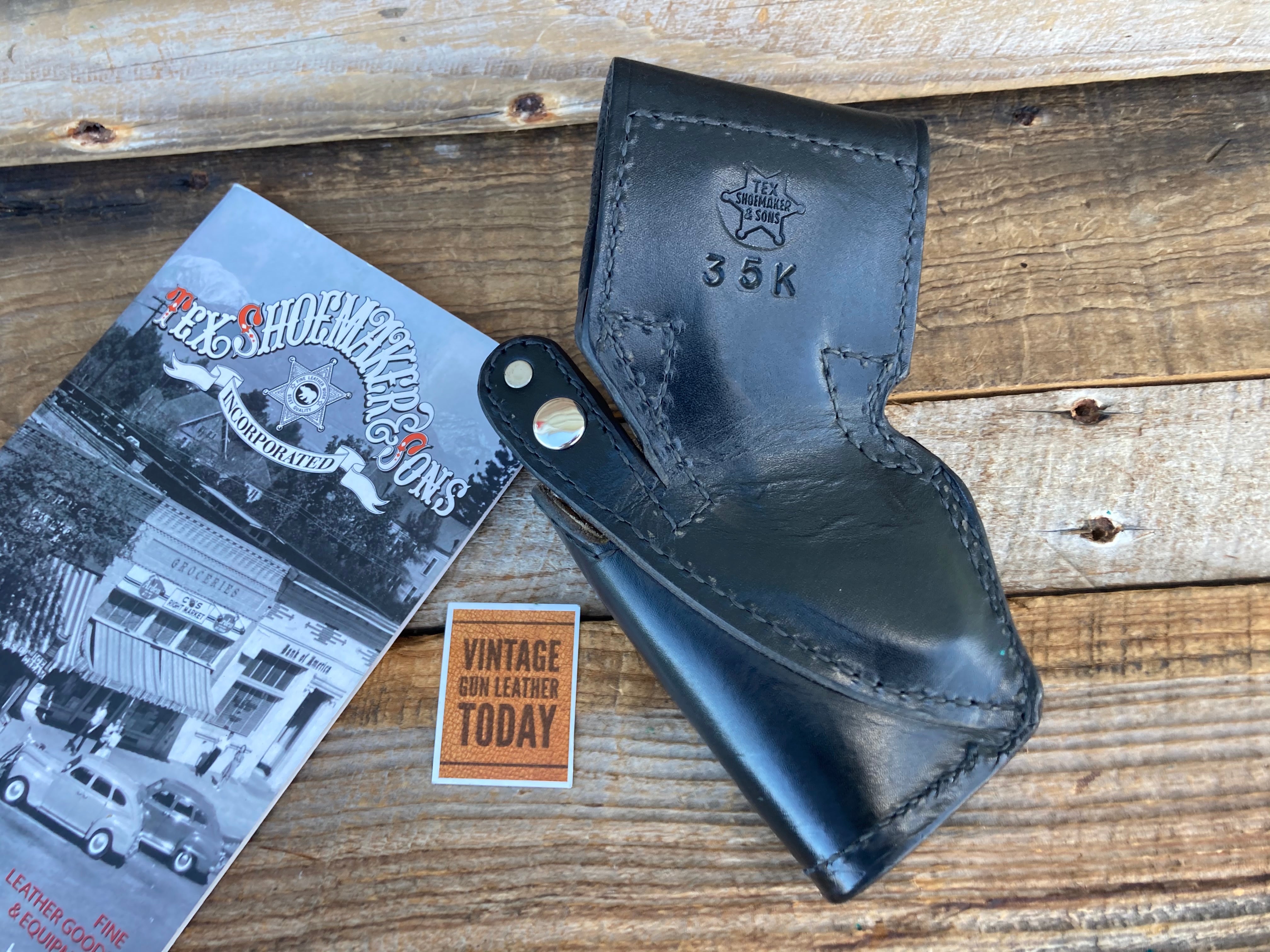 Tex Shoemaker Black Basketweave Leather 35K Border Lined Holster For 2 ...