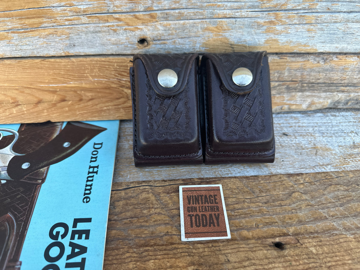 Vintage Don Hume D404 Cordovan Brown Basket Cartridge Dump Boxes .38 ...