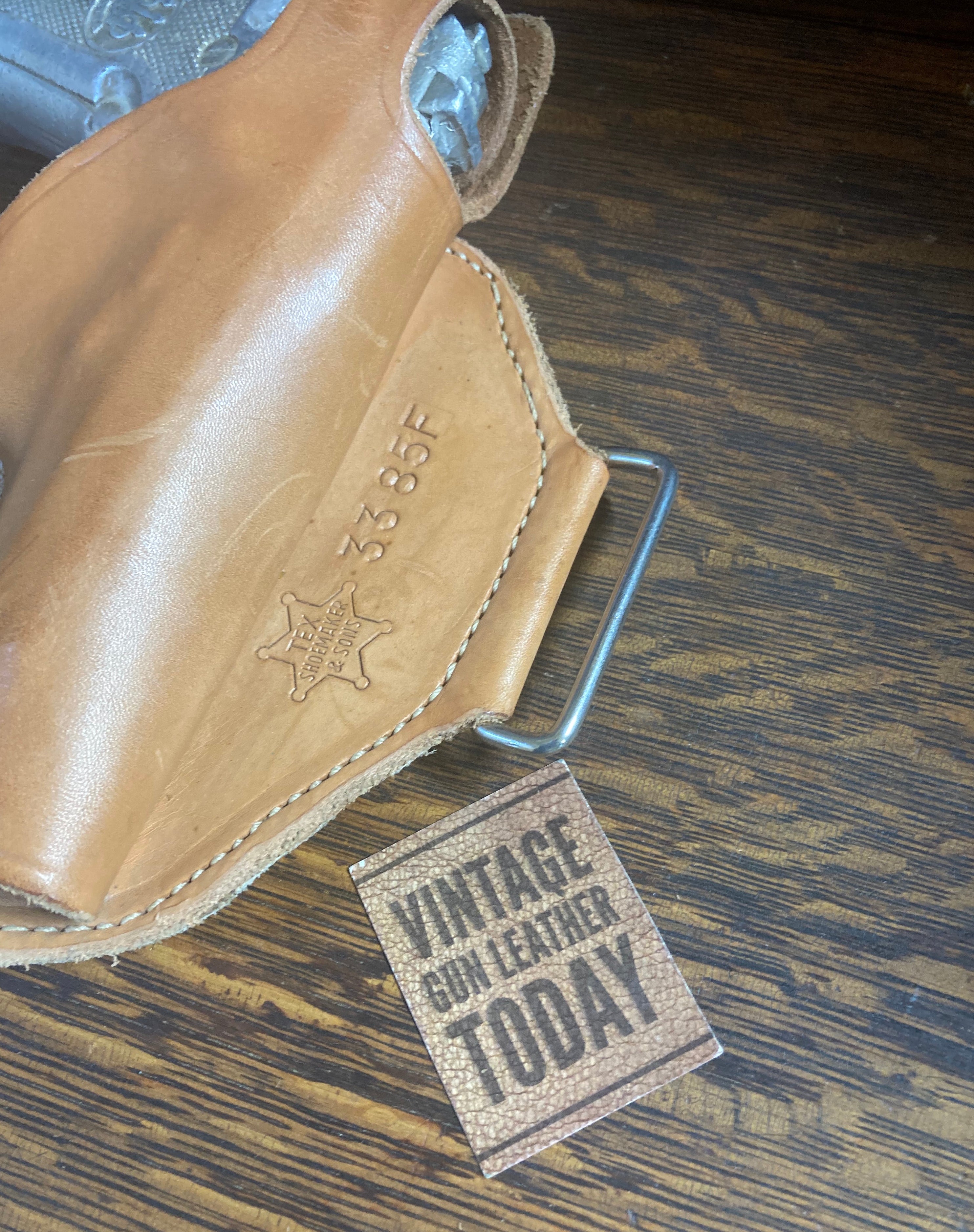 Vintage Tex Shoemaker Brown Leather Ankle Holster Rig For Beretta 85F ...