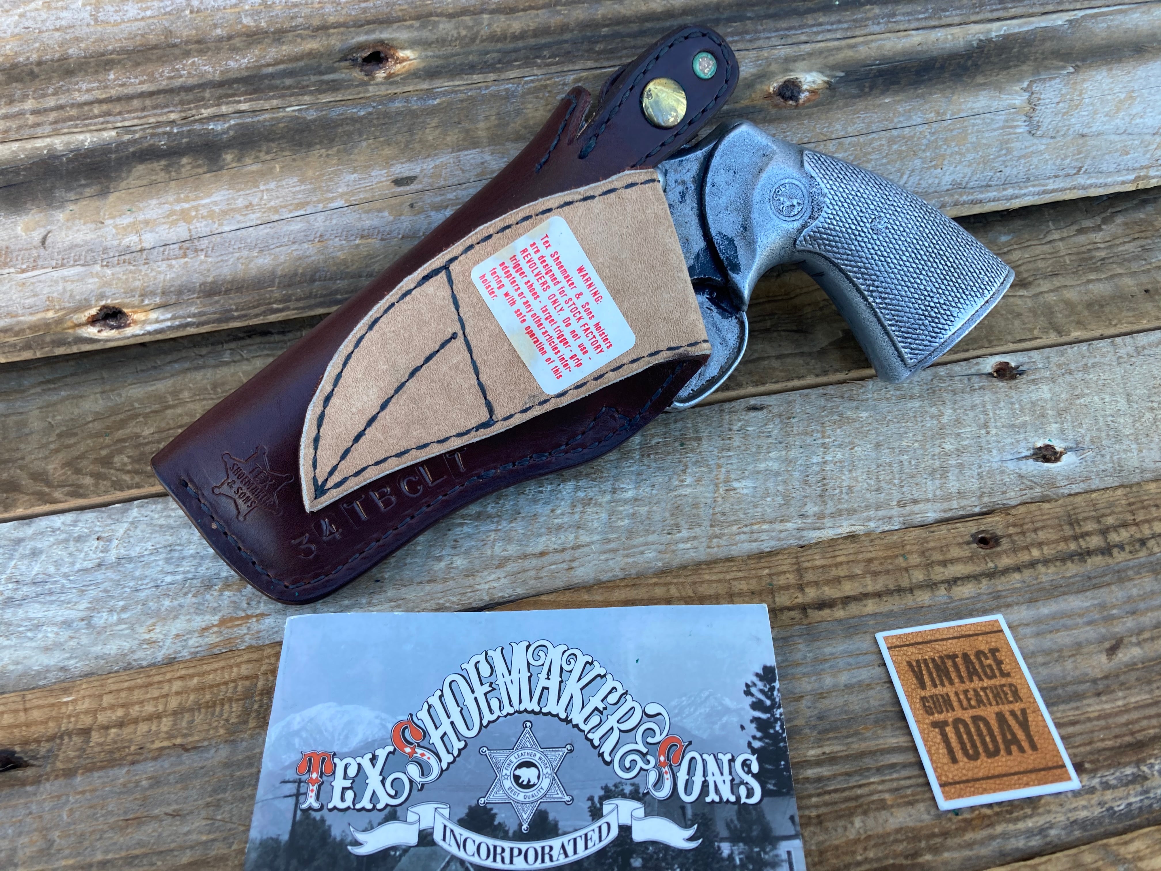 Vintage Tex Shoemaker Cordovan Brown Lined Holster for Python / S&W L ...