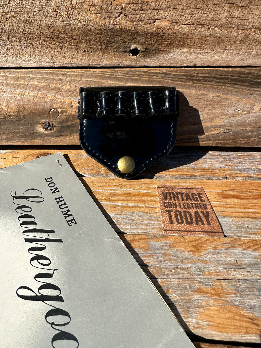 VTG Don Hume Black Clarino Parade Gloss Leather Cartridge Slide .38 35 ...