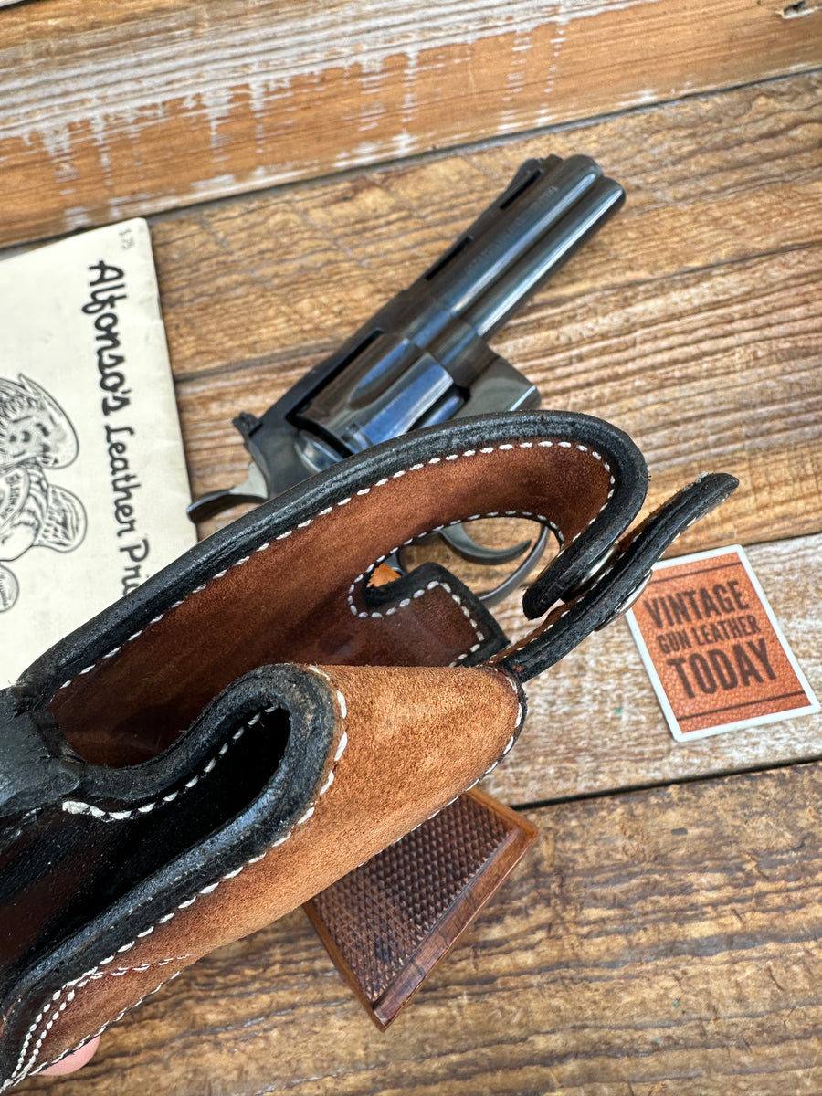 Alfonsos Black Leather Holster For Colt Python 6" Revolver Suede Lined ...