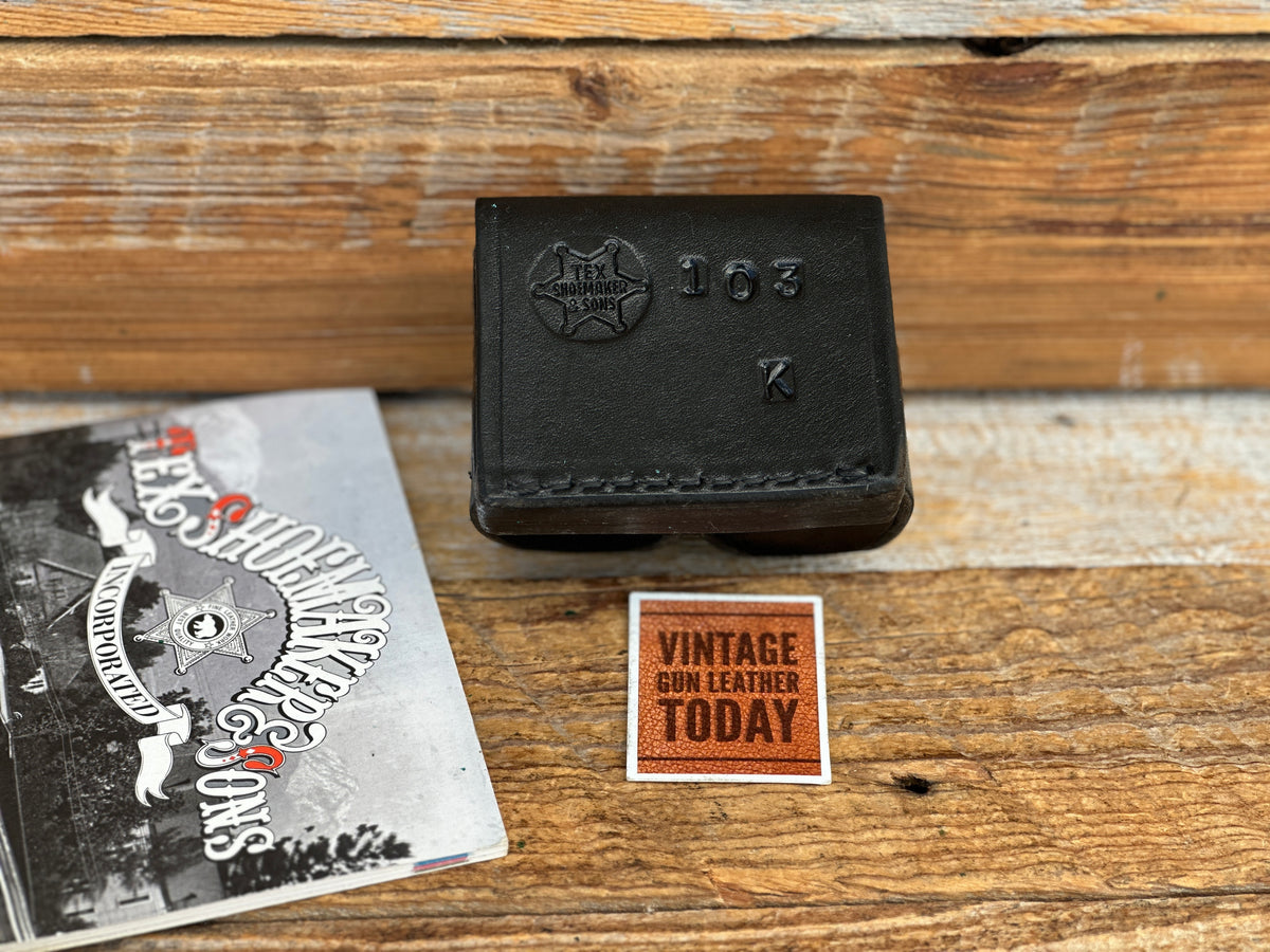 Tex Shoemaker Plain Black Leather Double Speedloader Holder For K Fram ...