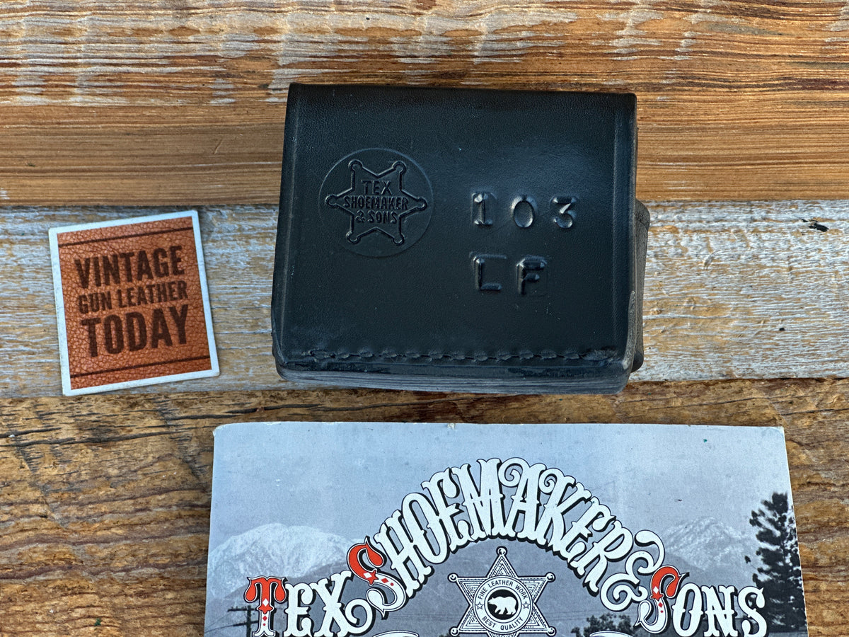 Tex Shoemaker 103 L Black Leather Double Speedloader Holder L Frame wi ...