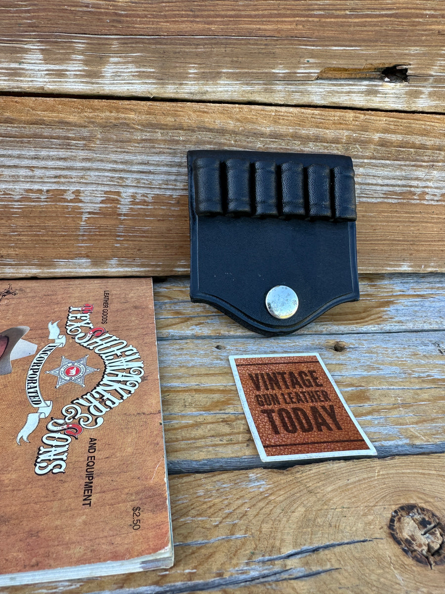 Tex Shoemaker 211 Plain Black Leather Cartridge Belt Slide .38 .357 Am ...