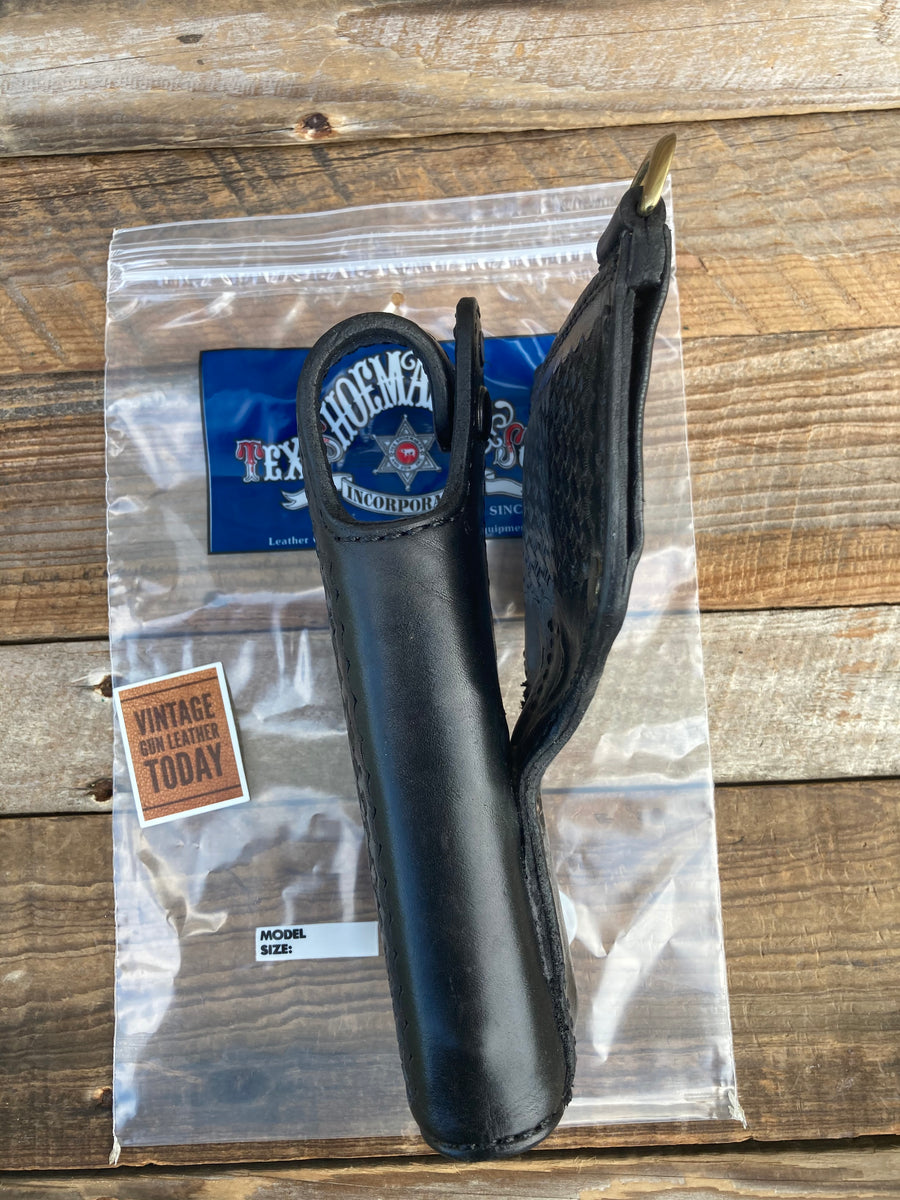 Tex Shoemaker Black Basketweave Leather Duty Holster For H&K 45C w/ Li ...
