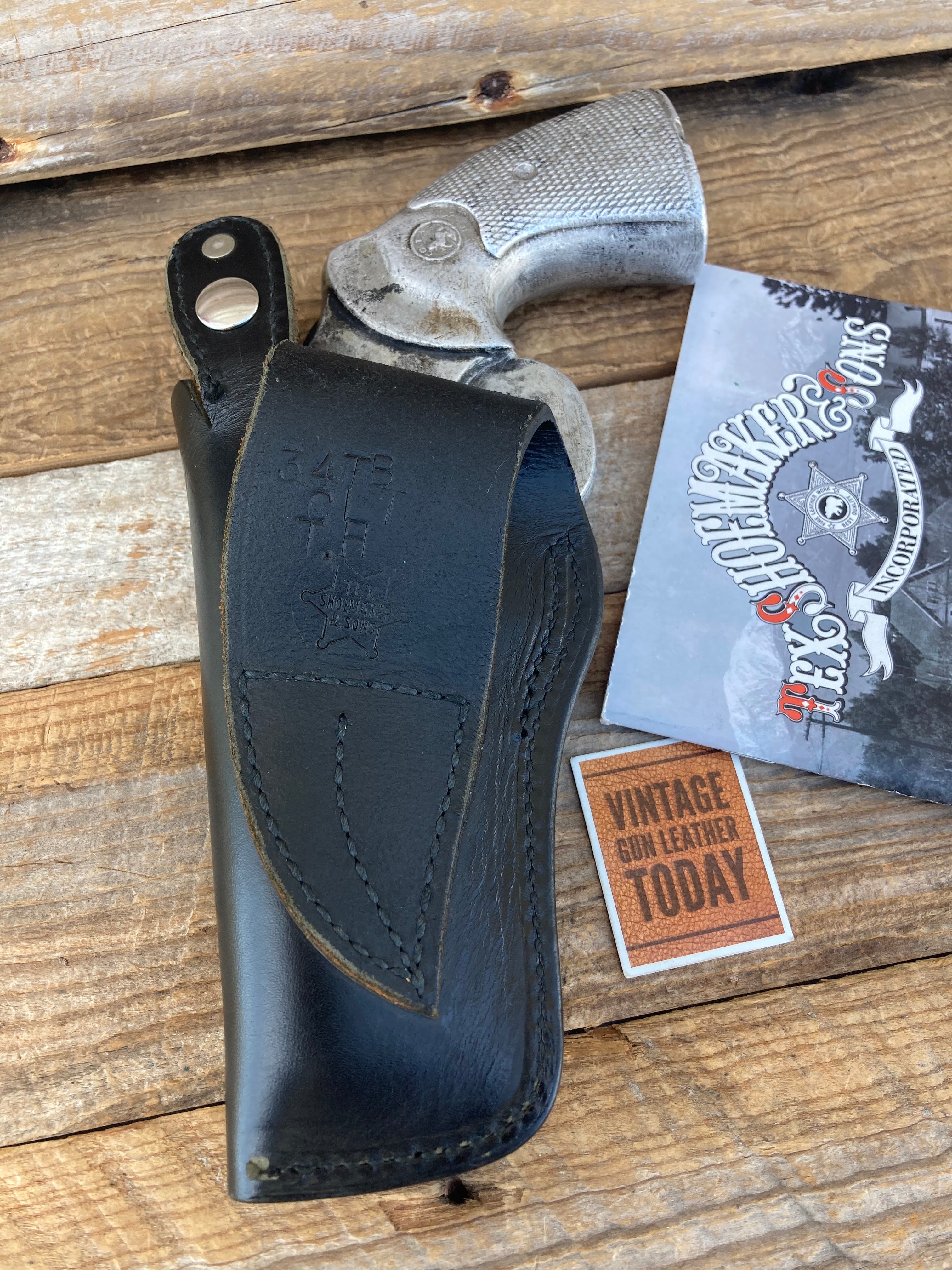 Vintage Tex Shoemaker Plain Black Leather Holster for Python S&W L 686 ...