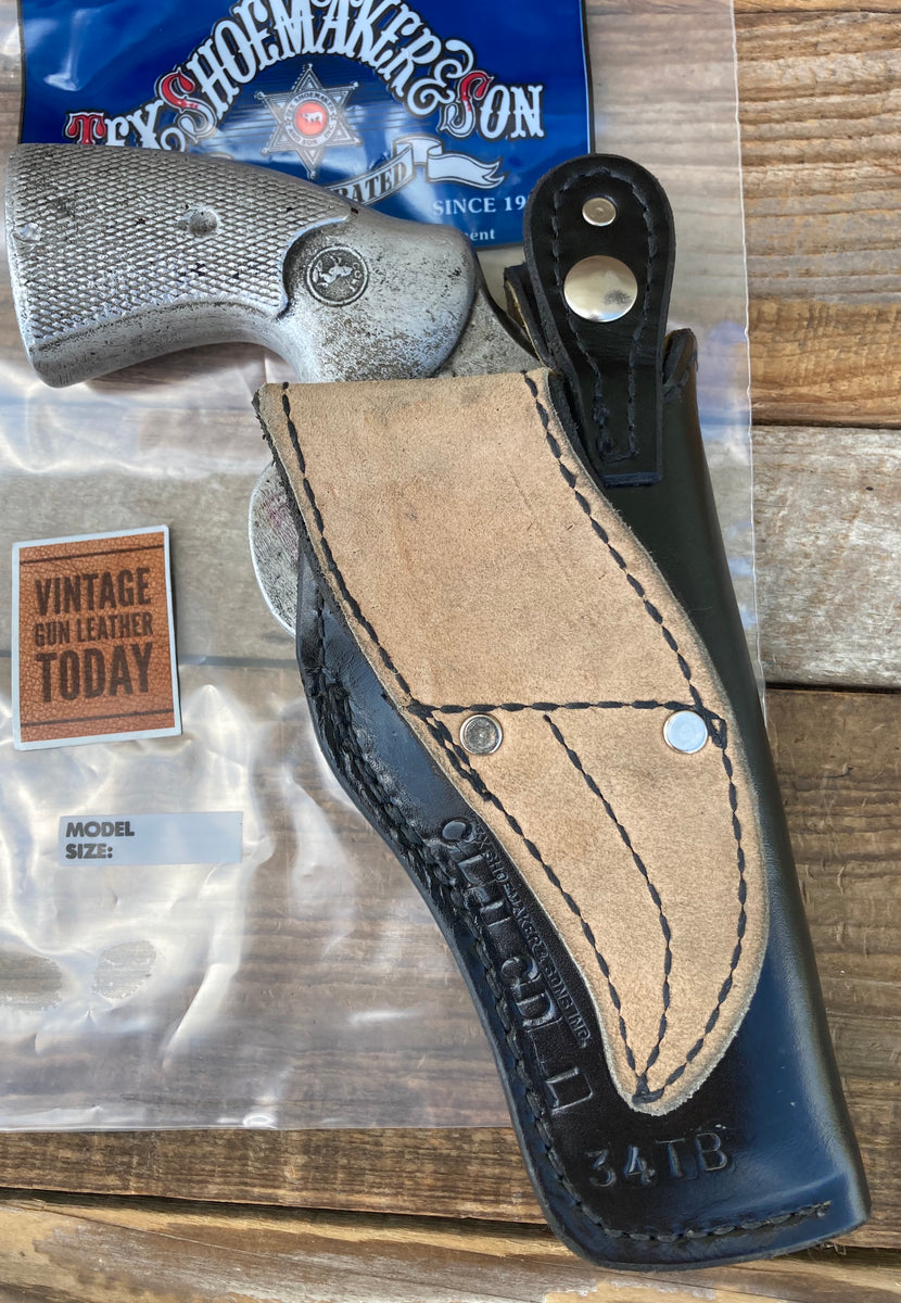 Tex Shoemaker Black Basketweave Leather Suede Lined Holster for Colt P ...