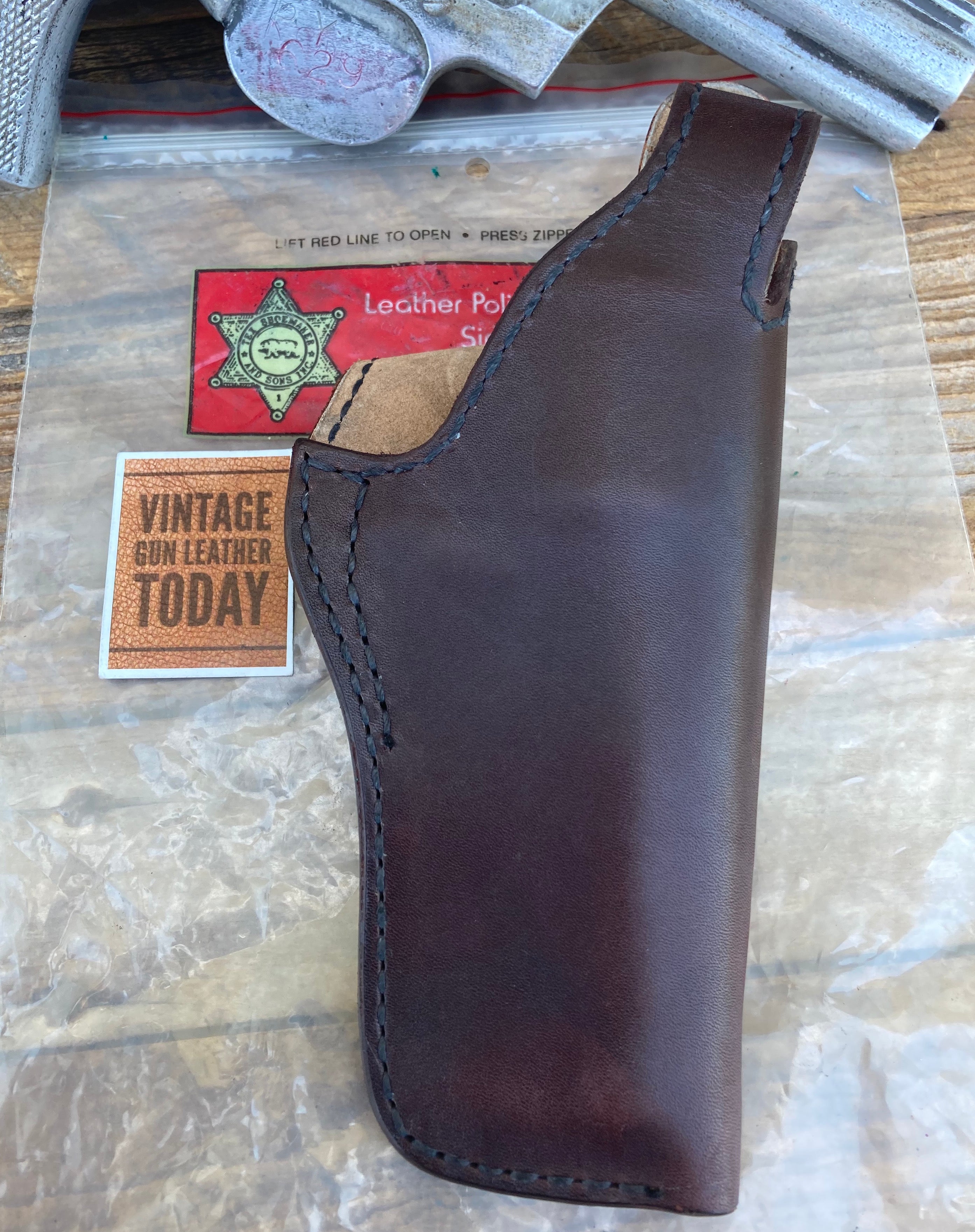 Vintage Tex Shoemaker Cordovan Brown Leather Lined Holster For Colt Py ...