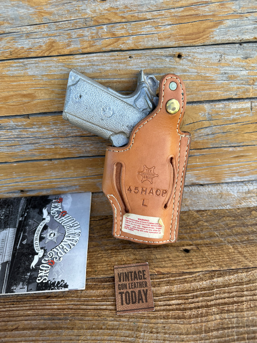 Tex Shoemaker Brown Lined Basket Leather Officers Model Holster 45 191 ...