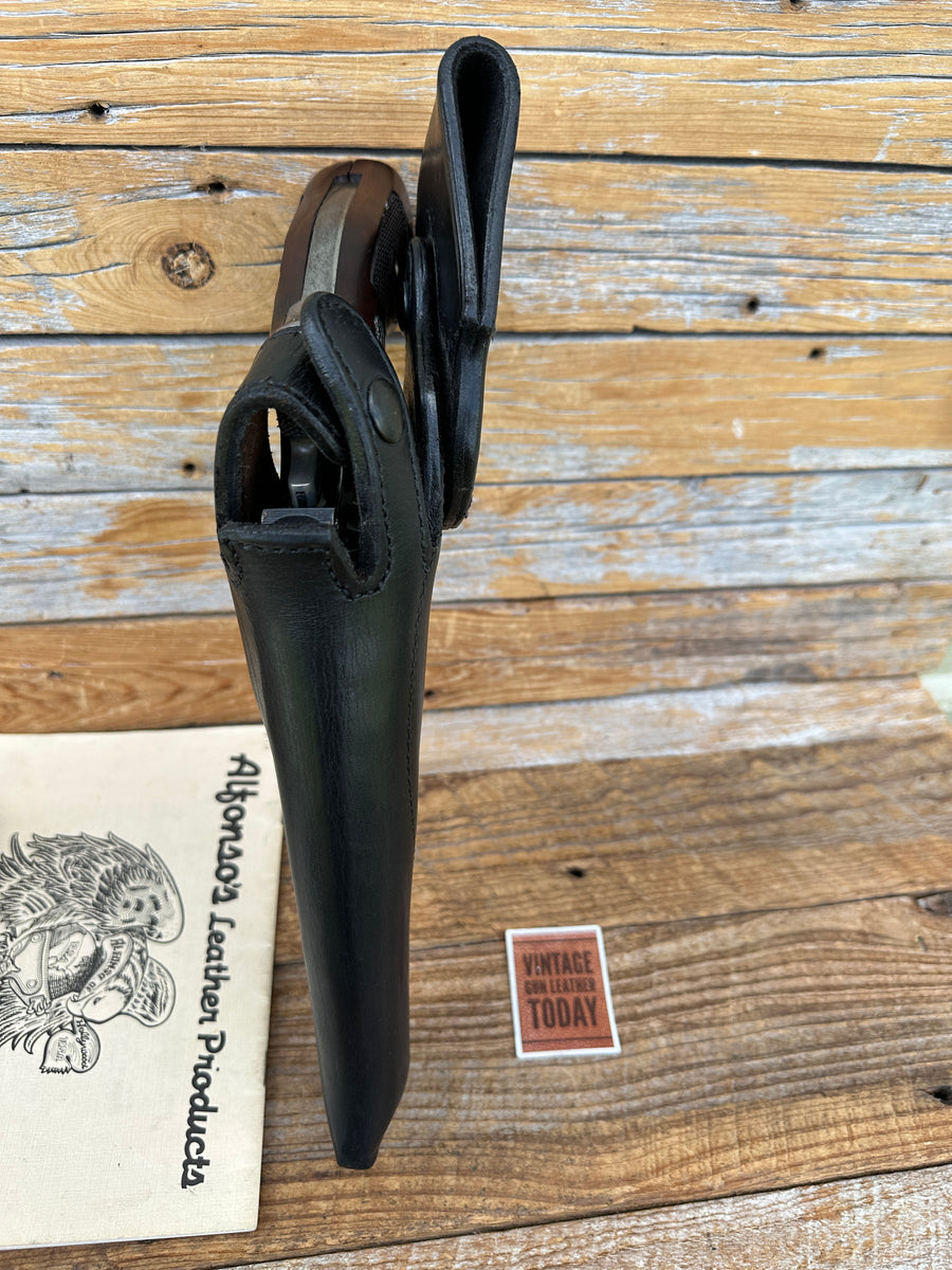 Alfonsos Black Leather Lined Police Duty Swivel Holster For S&W K Revo ...