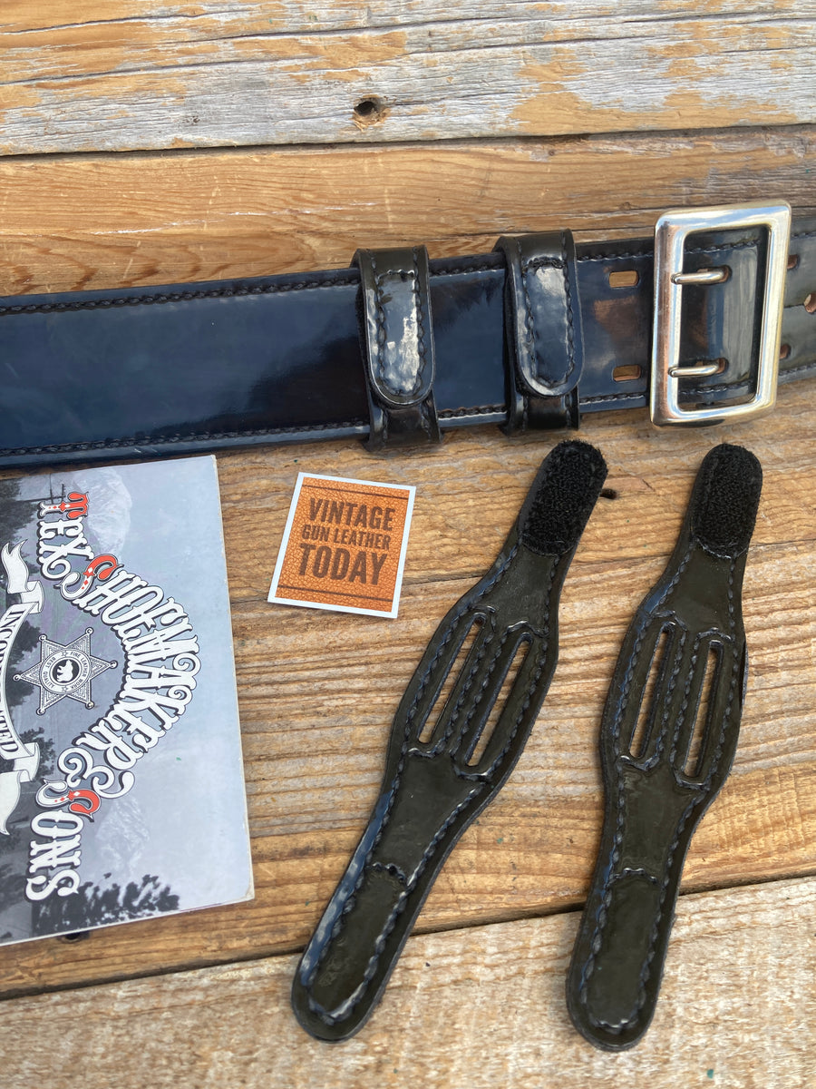 Tex Shoemaker Clarino Gloss Leather Set of 4 Duty Belt Keepers 7/8" x ...