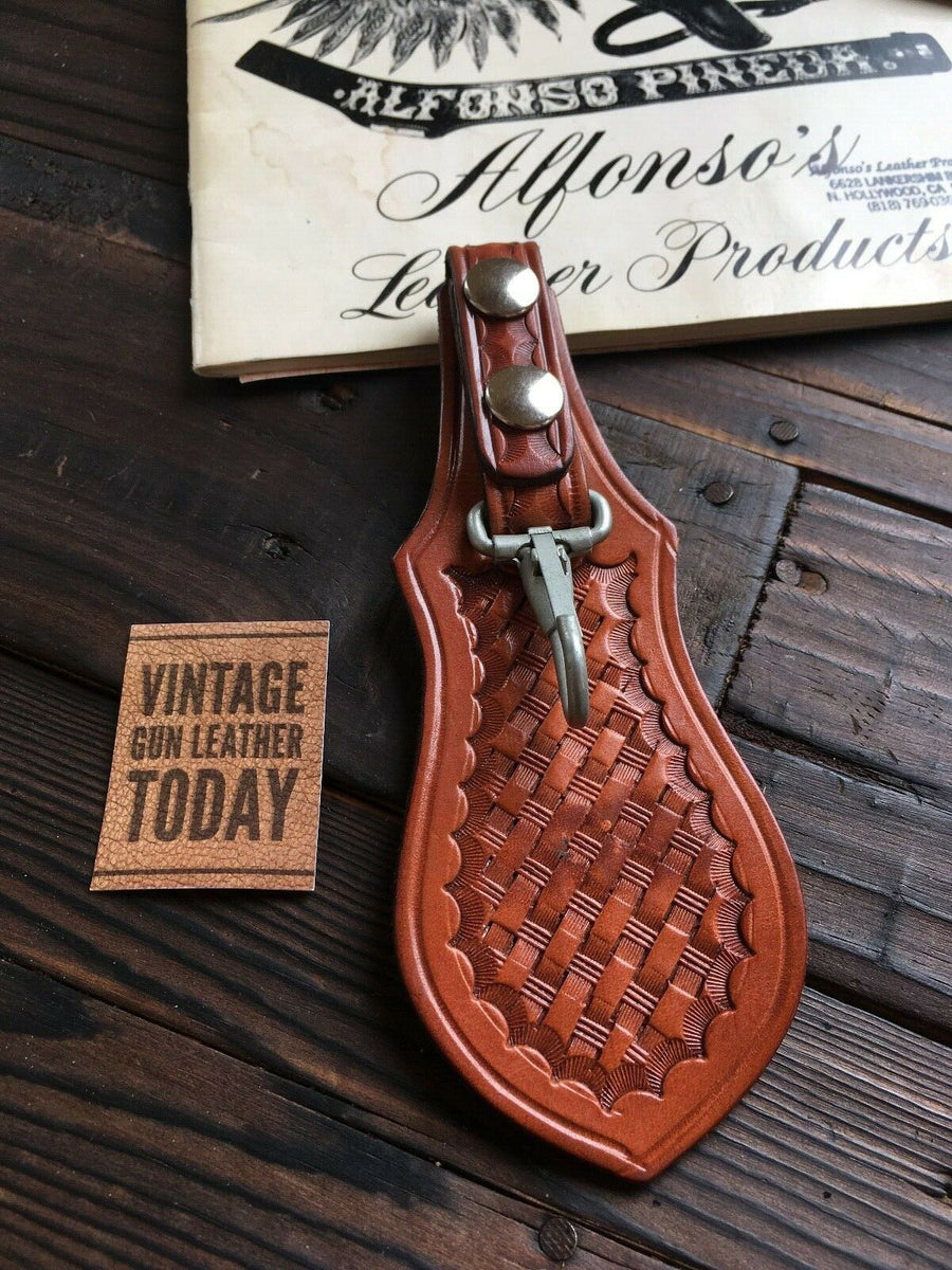 Alfonsos Brown Basketweave Leather Police Fire EMS Security Key Flap R ...