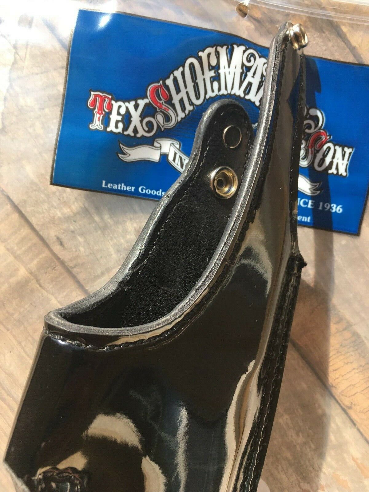 Vintage Tex Shoemaker Black Gloss Clarino Leather Parade Holster For S ...