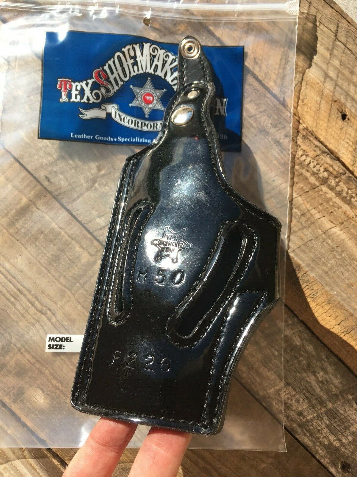 Vintage Tex Shoemaker Black Gloss Clarino Leather Parade Holster For S ...
