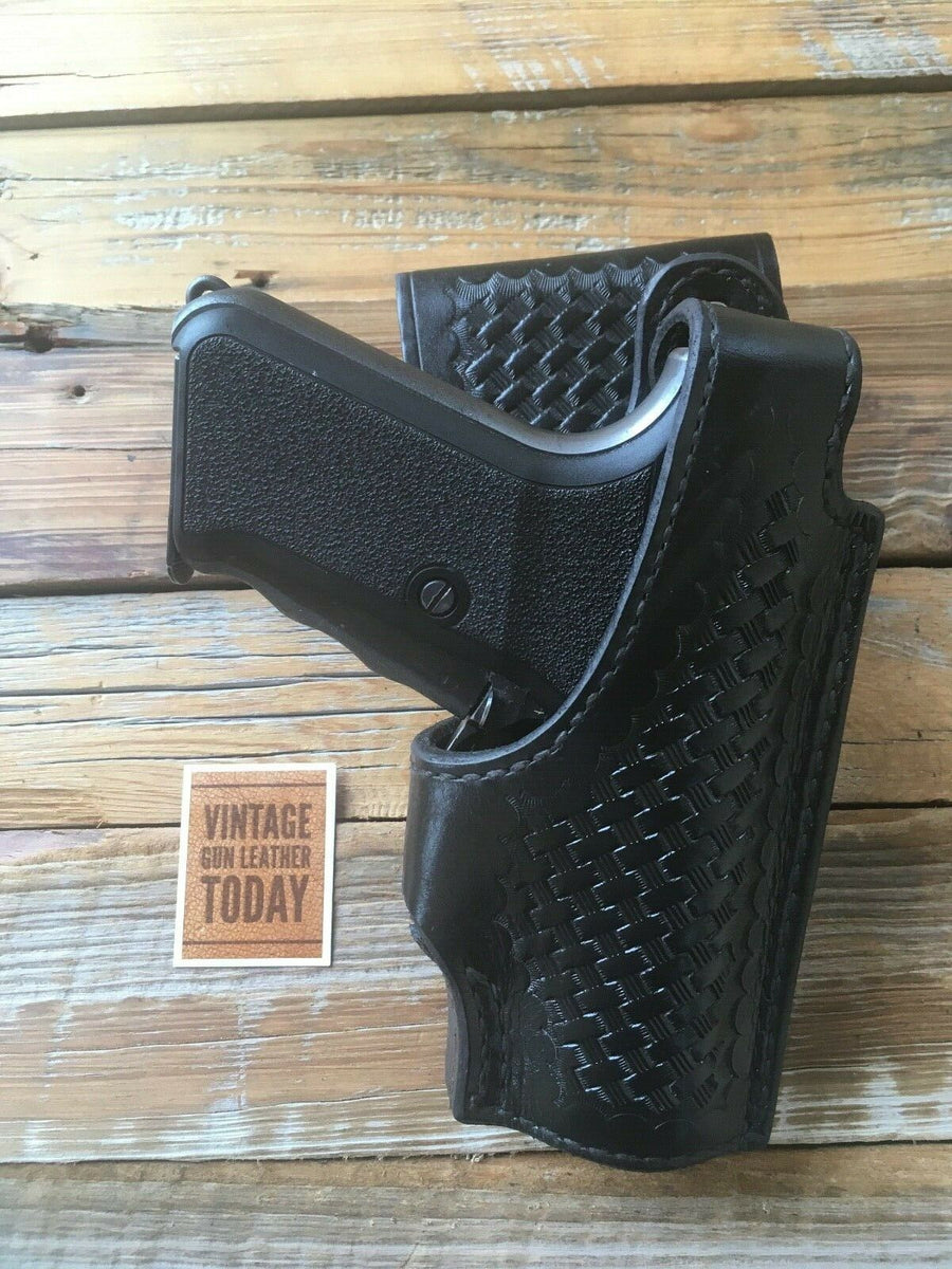Vintage tex Shoemaker Black Basket Weave Leather Lined Holster P7M8 P7 ...