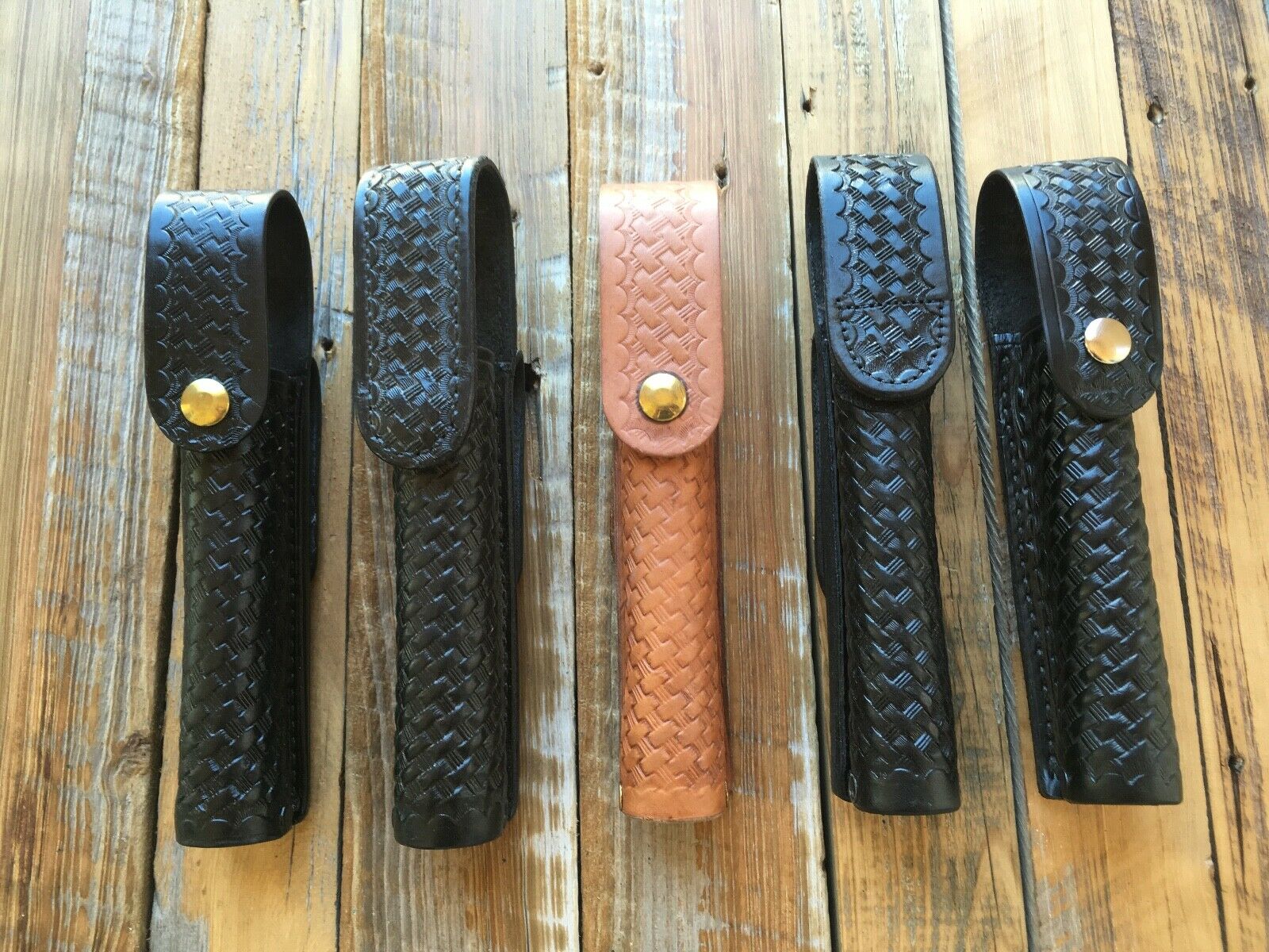 Tex Shoemaker 76 SFF 4S Leather Basketweave Police Duty Flashlight Hol ...