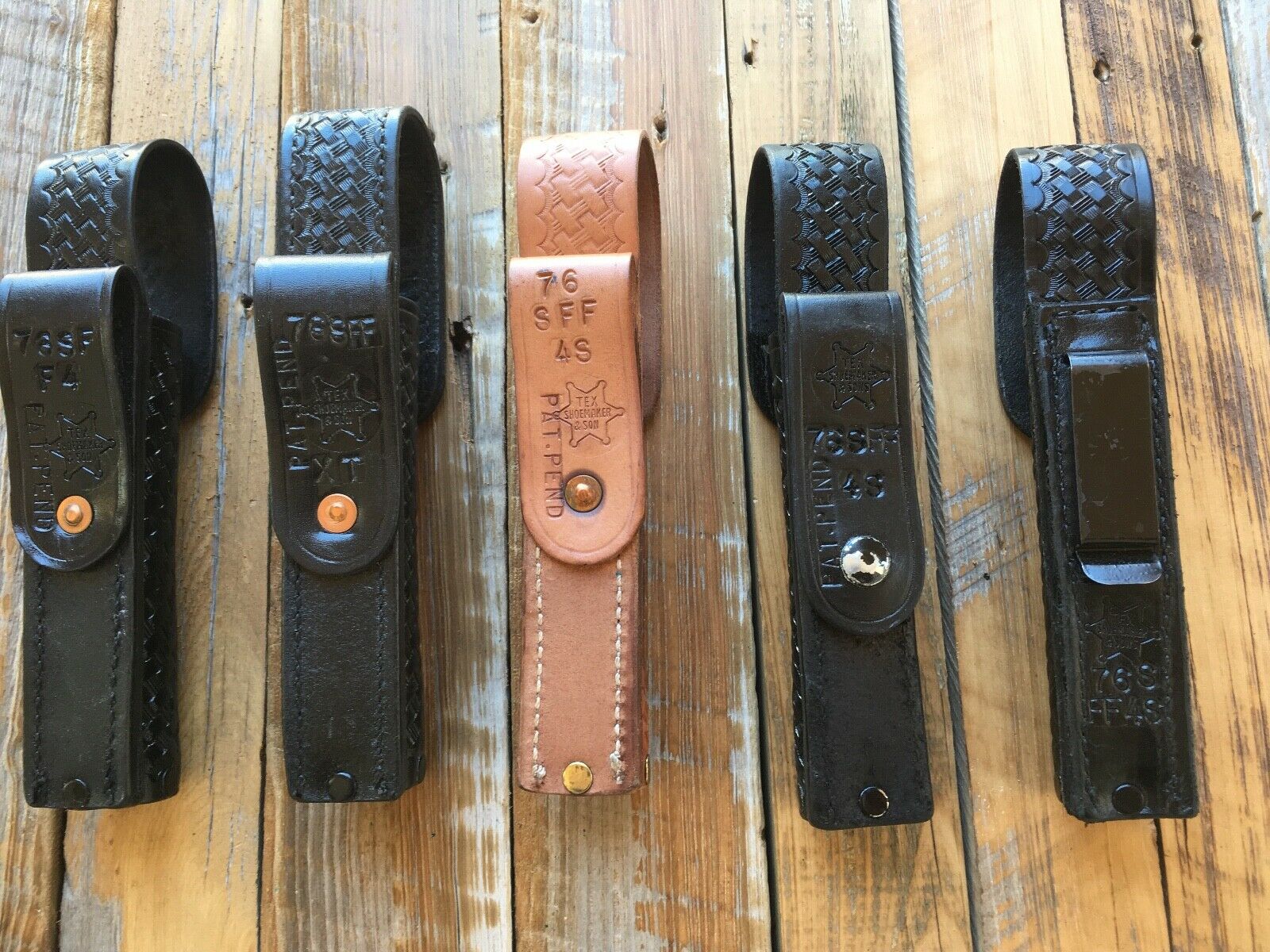 Tex Shoemaker 76 SFF 4S Leather Basketweave Police Duty Flashlight Hol ...