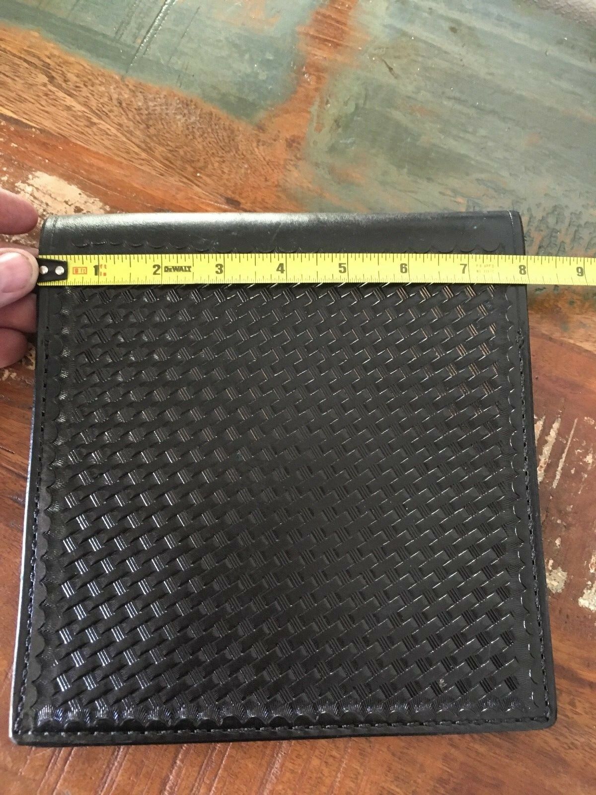 Tex Shoemaker Black Basketweave Leather Police Notebook Cover Holder 8 ...