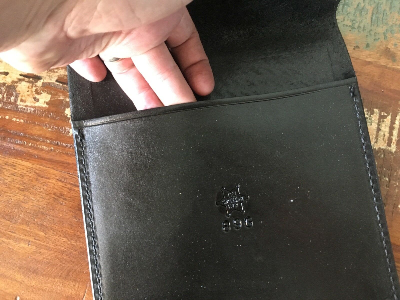 Tex Shoemaker Black Basketweave Leather Police Notebook Cover Holder 8 ...