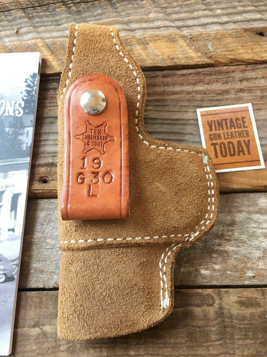 Tex Shoemaker Brown Soft Leather Lined IWB Holster For GLOCK 30 LEFT ...